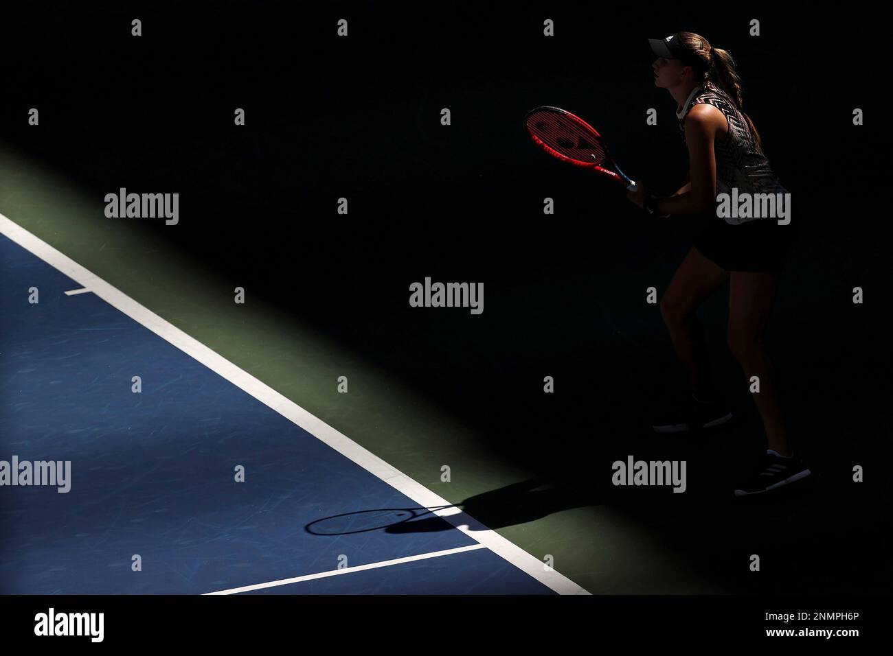 Elena Rybakina prepares to return a serve during a Women's Singles ...
