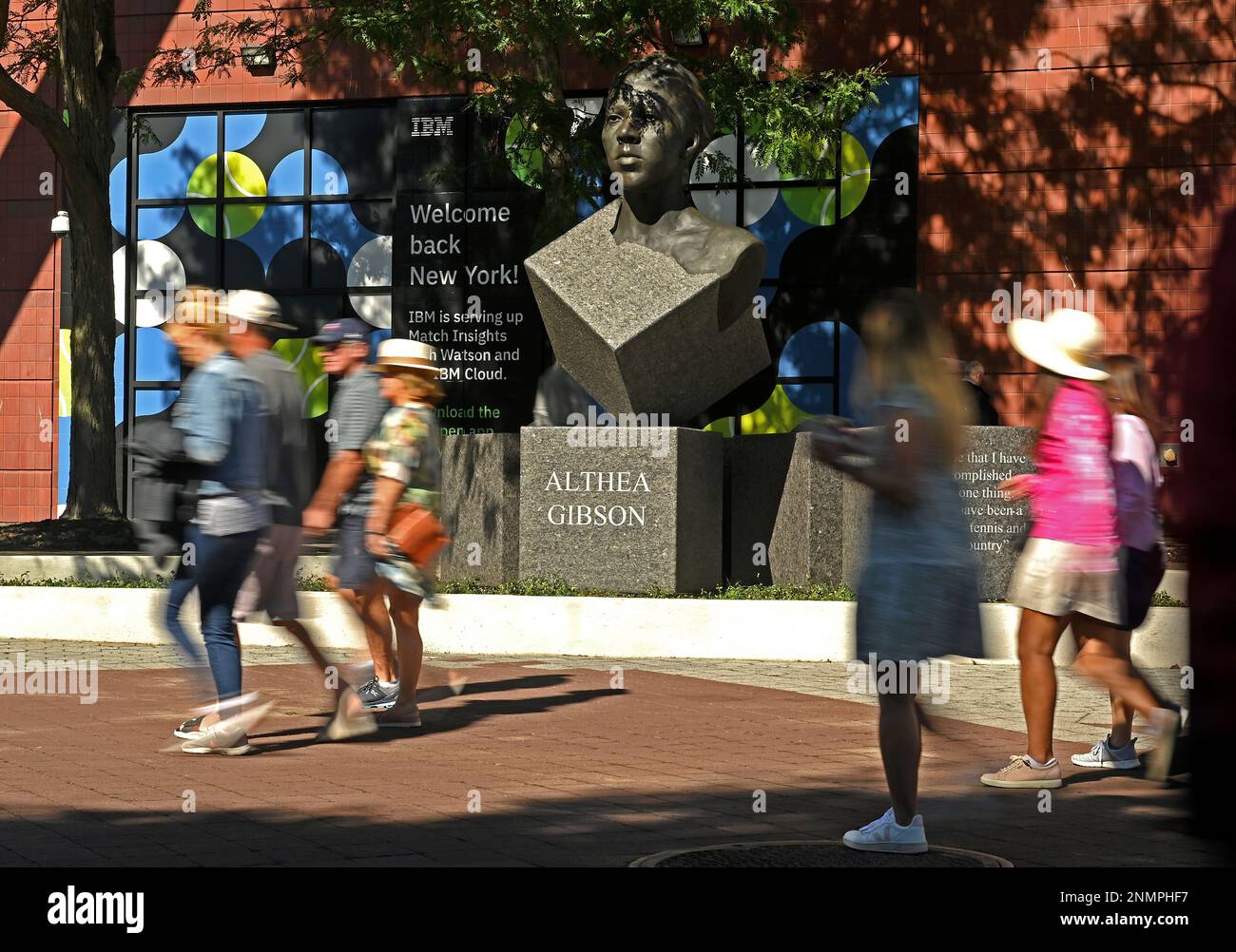 Spectators walk around the grounds at the 2021 US Open, Friday, Sep. 3 ...