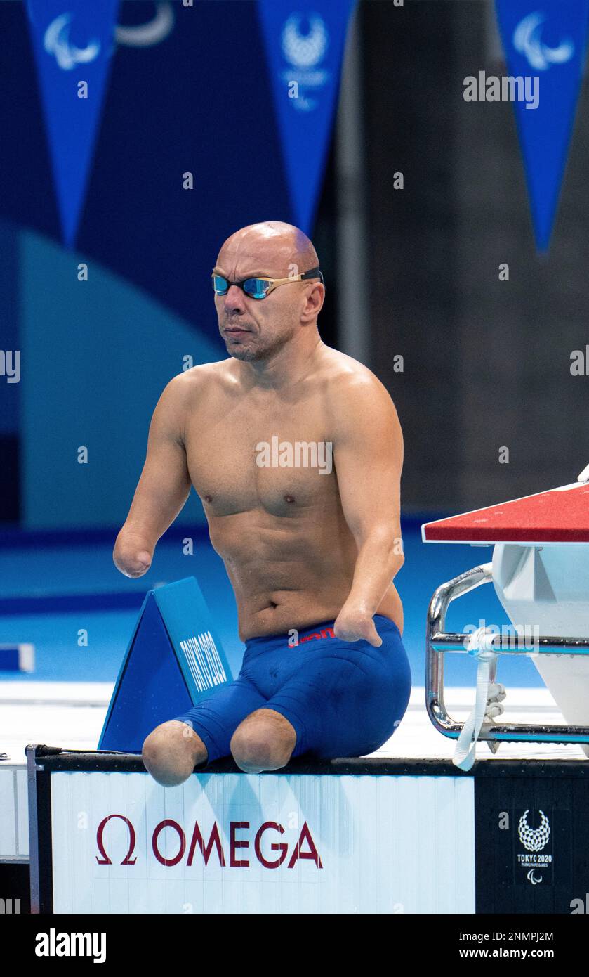 Xavier Torres of Spain prepares to dive into the pool for the Men's 50m ...
