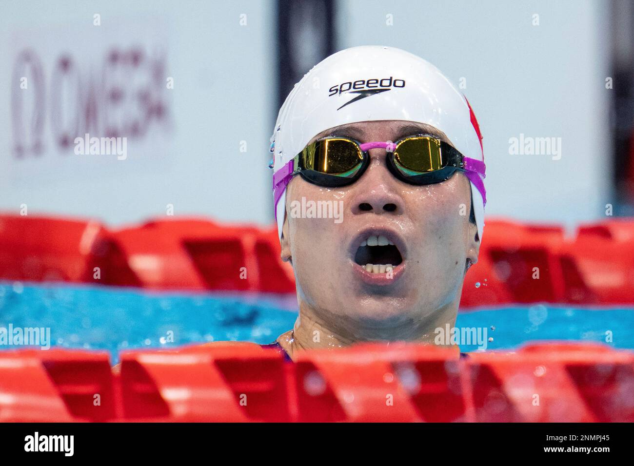 Yu Liu of China reacts after winning the Women's 50m Backstroke - S4 ...