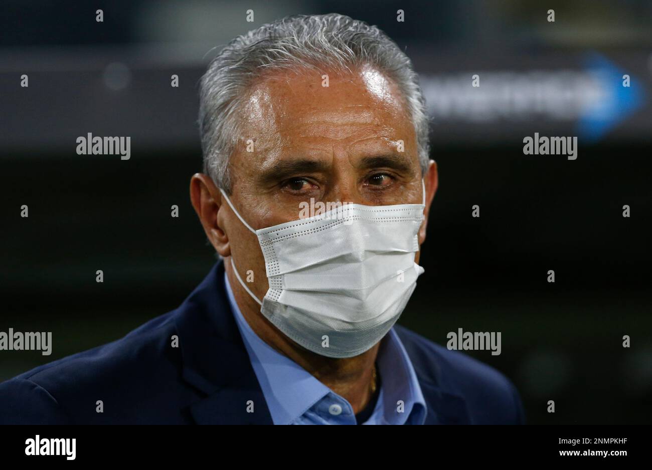 Brazil's coach Tite looks on prior to a qualifying soccer match for the ...