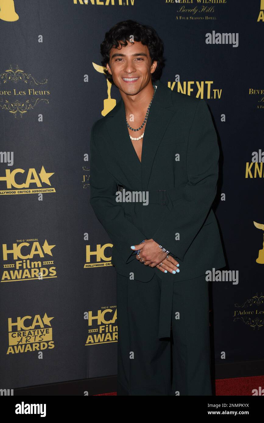 Brandon Perea attends the red carpet of the 2023 HCA Film Awards. Photo ...