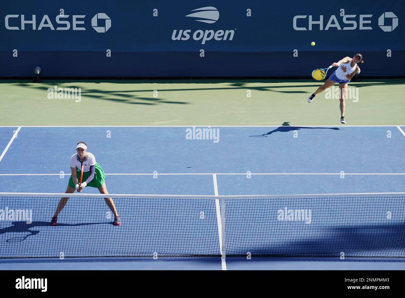 Giuliana Olmos serves during a Women's Doubles match at the 2021 US ...