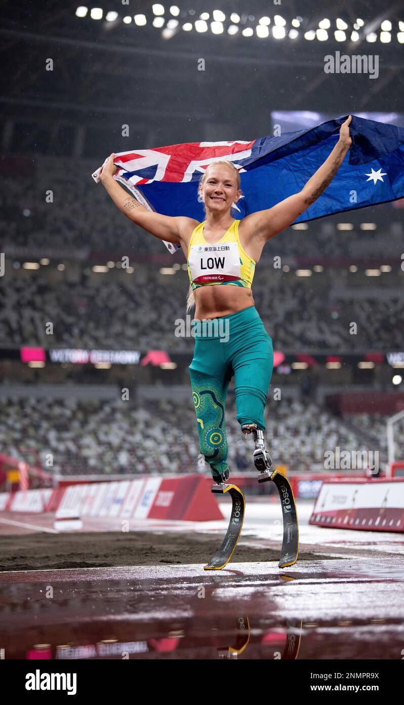 Vanessa Low AUS celebrates breaking the world record and winning the ...