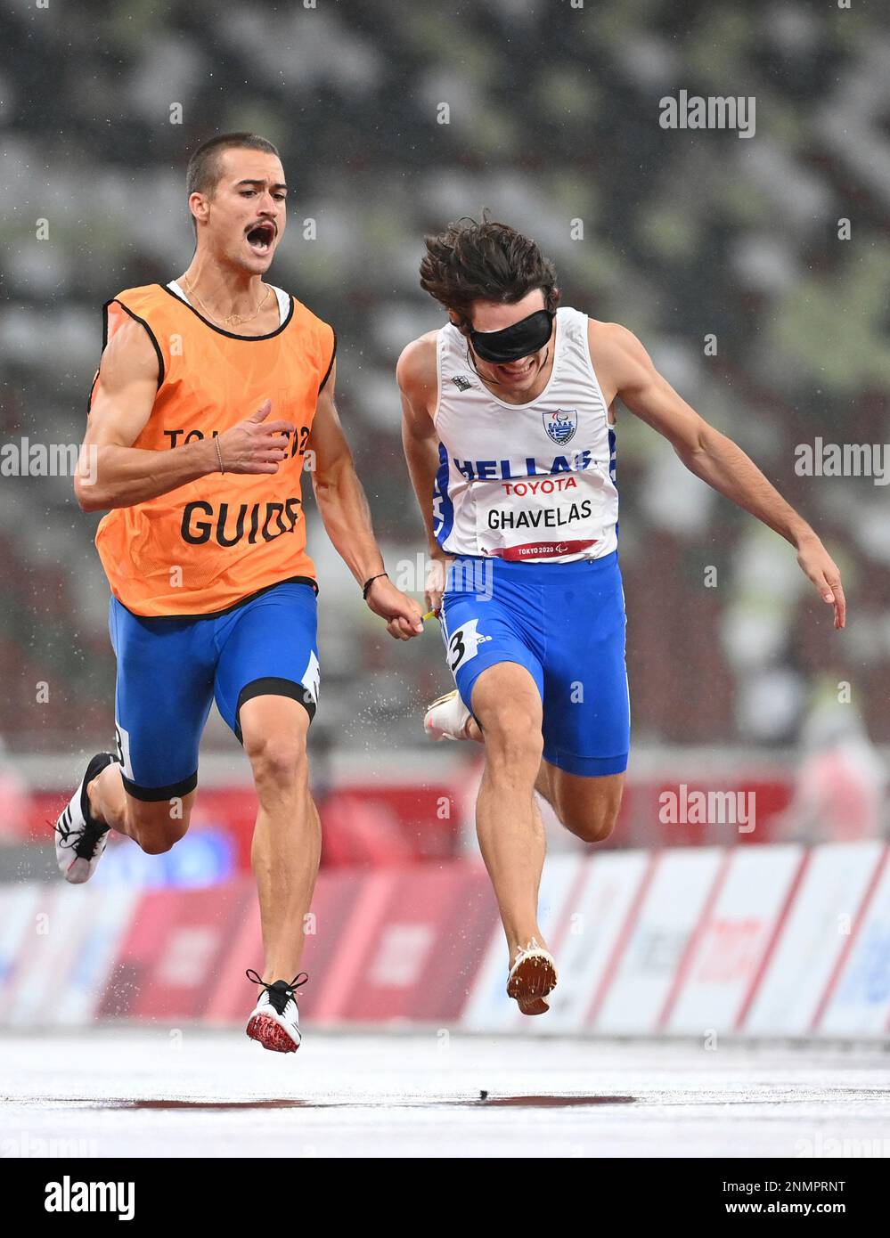 GHAVELAS Athanasios of Greeece wins the Men's 100m-T11 Final at ...