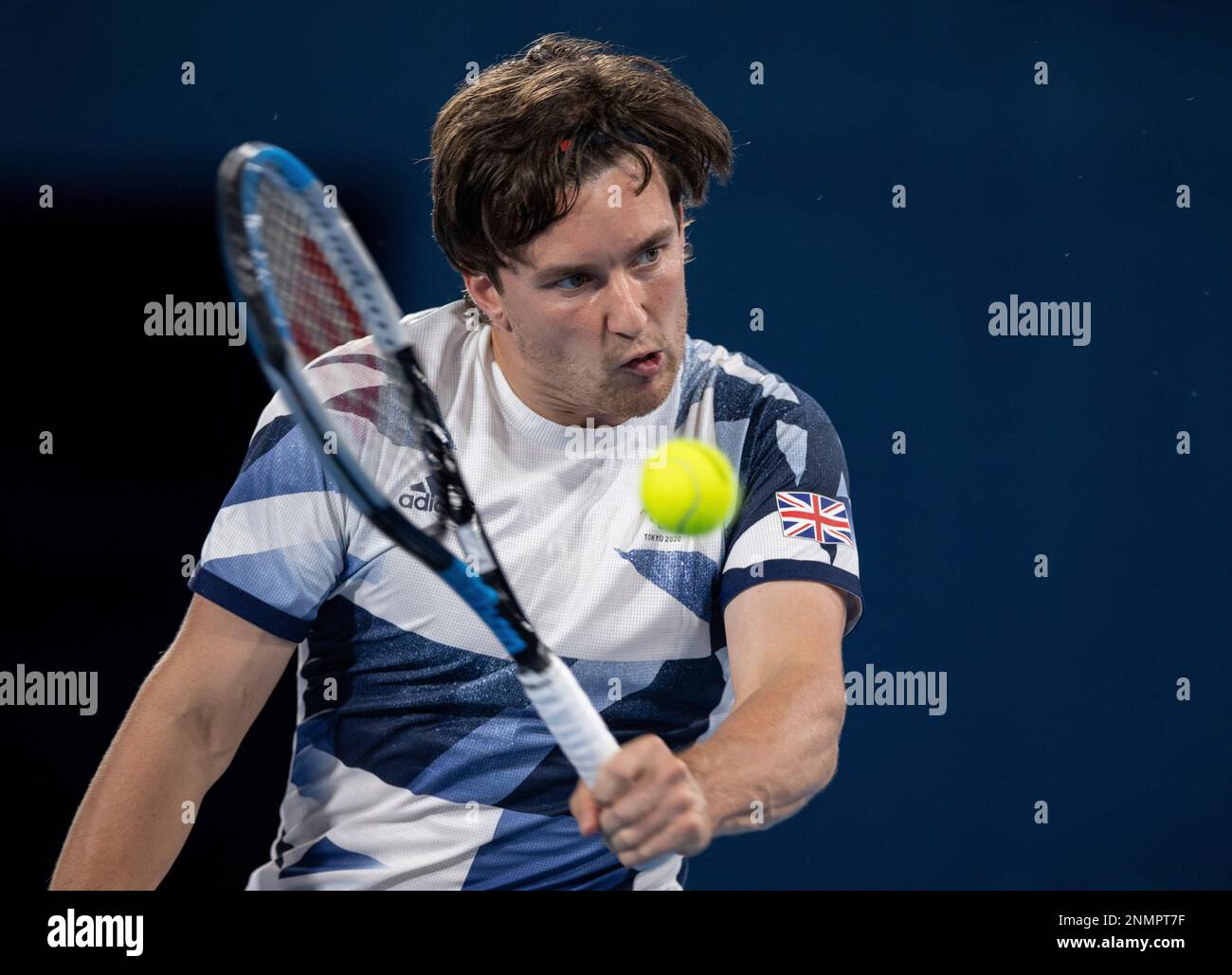 Gordon Reid of Britain plays against Shingo Kunieda of Japan in the men ...