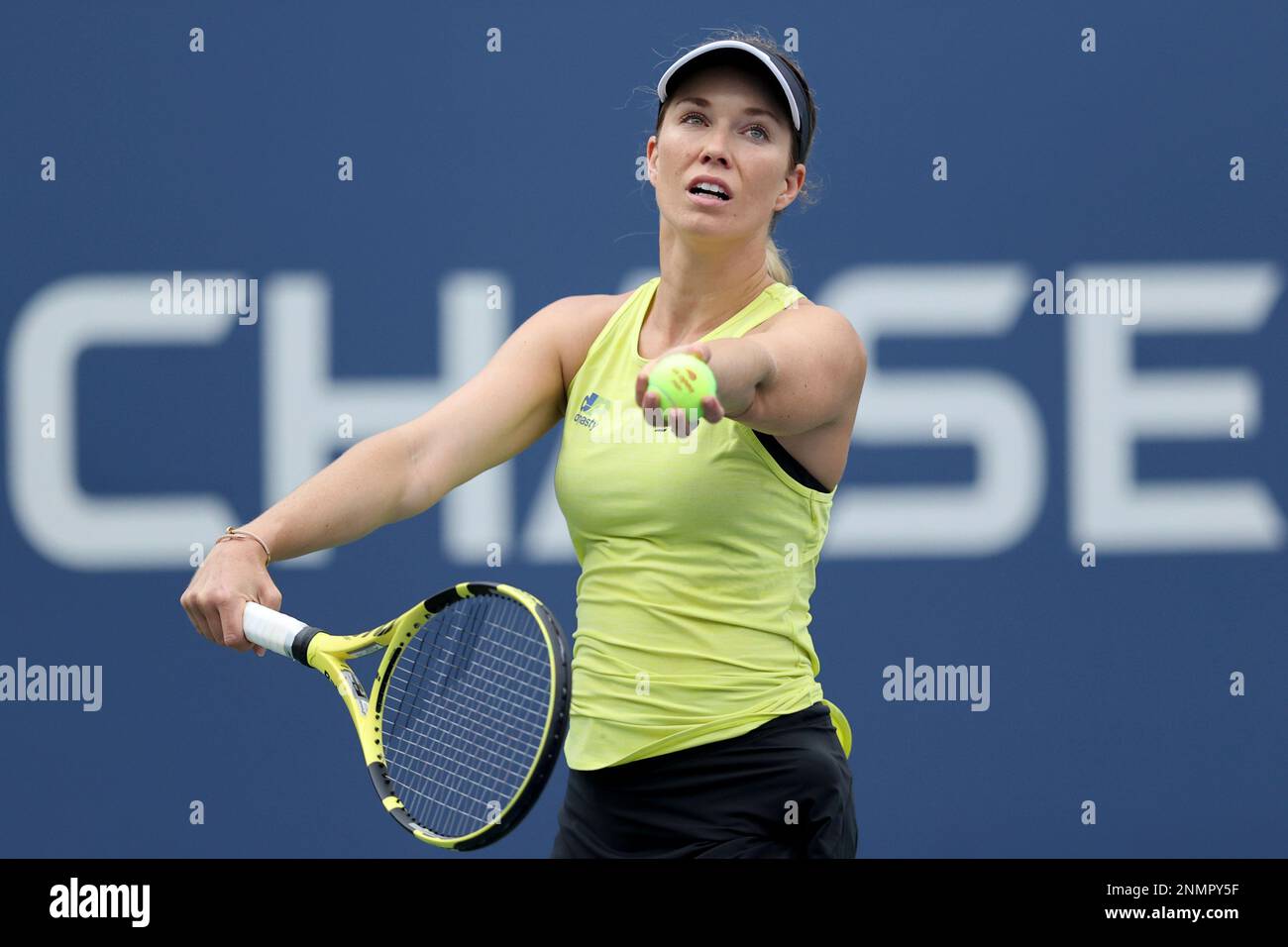 Danielle Collins serves during a Women's Singles match at the 2021 US ...