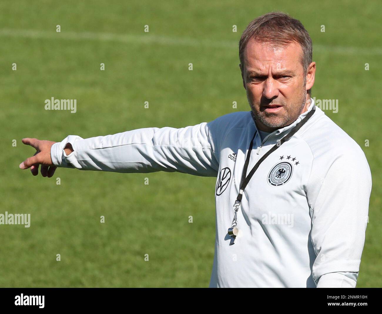German national soccer team coach Hansi Flick gestures during a ...