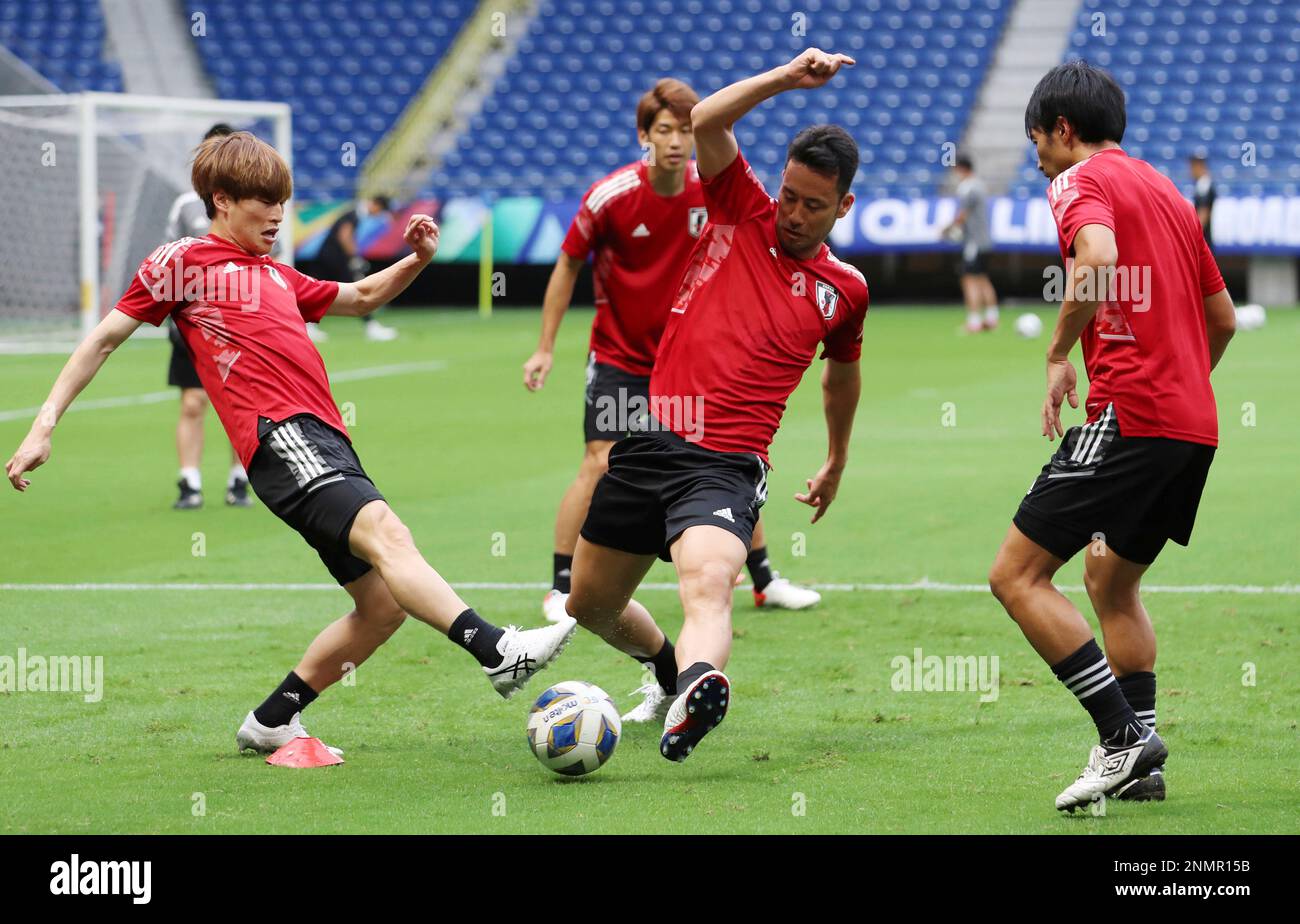 Japan football national team attend a training at Panasonic Suita ...
