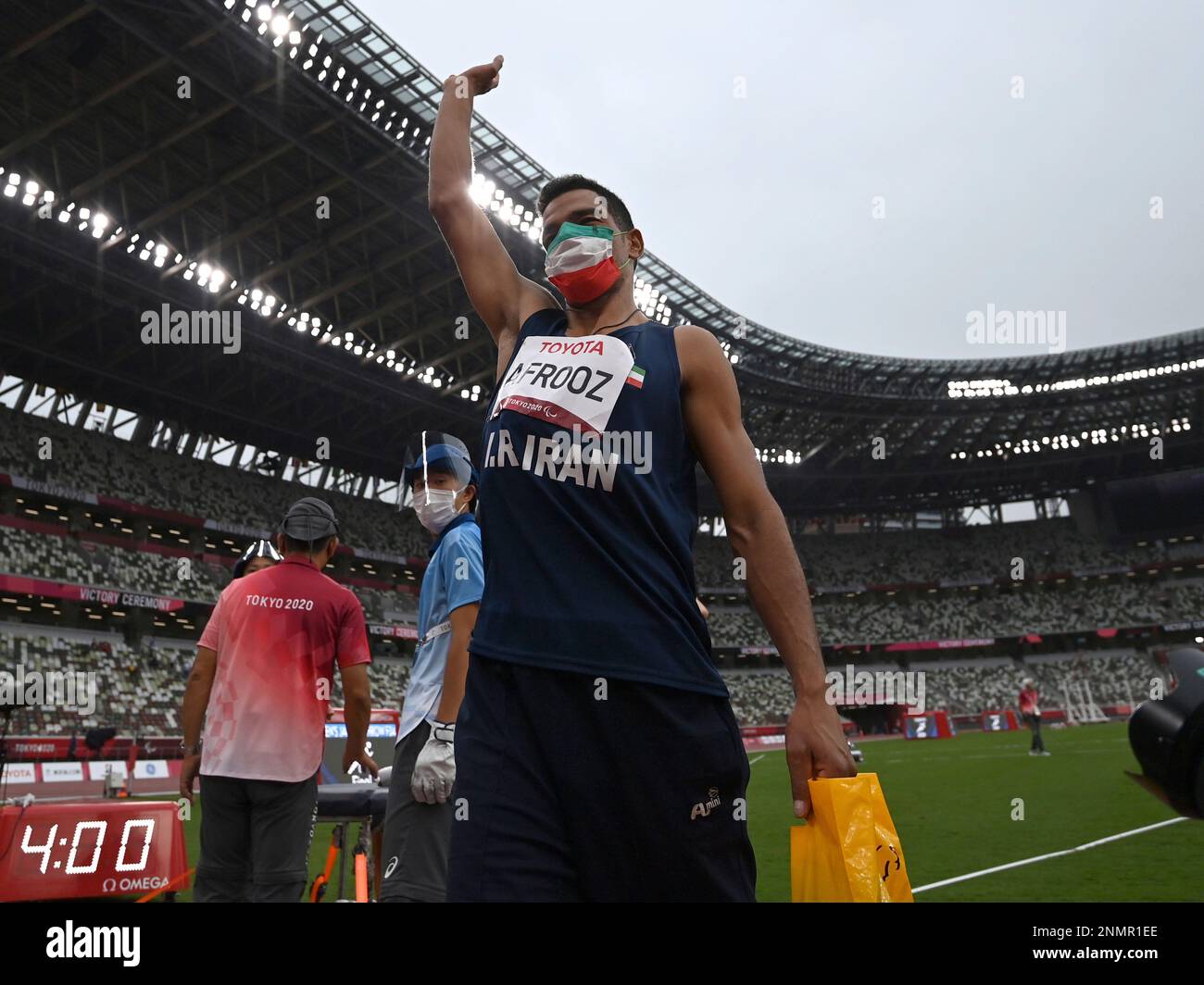 AFROOZ Saeid of Iran celebrates after winning Men's Seated Javelin ...