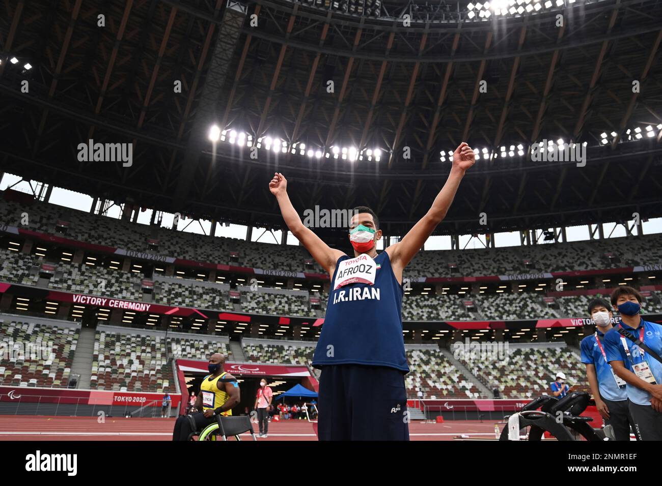 AFROOZ Saeid of Iran celebrates after winning Men's Seated Javelin ...