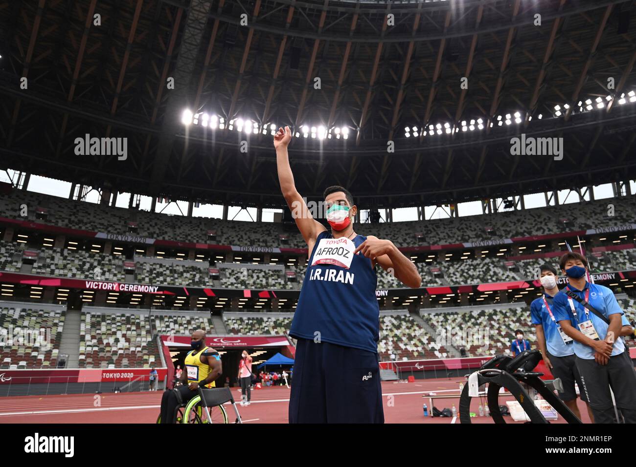 AFROOZ Saeid of Iran celebrates after winning Men's Seated Javelin ...