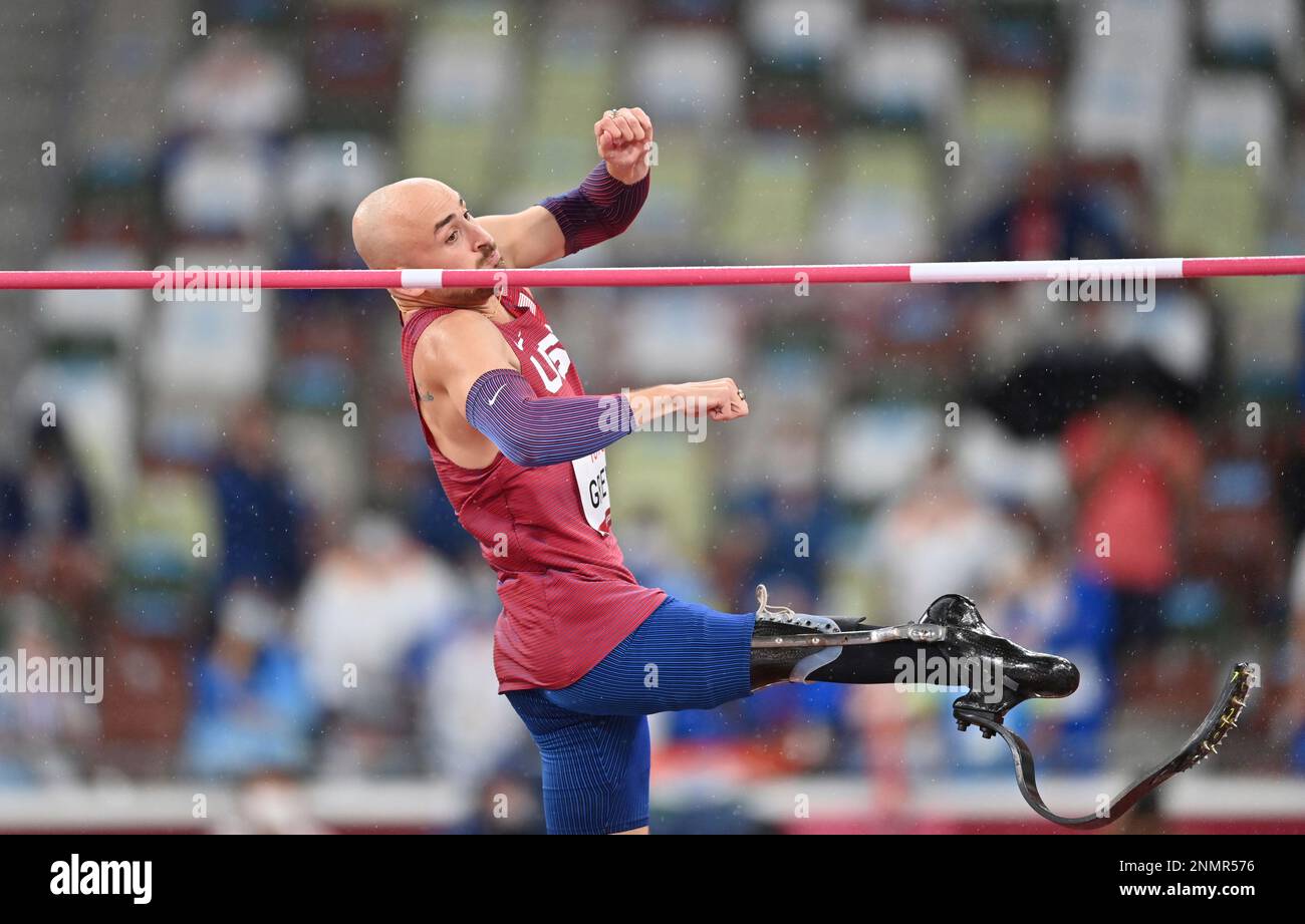 GREWE Sam of the U.S.A completes 1.88m during the Men's High Jump-T63 ...