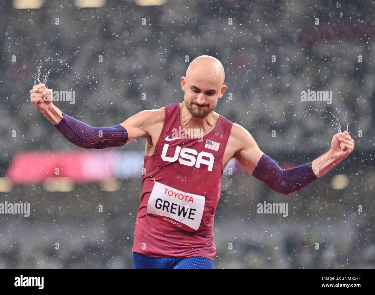 GREWE Sam of the U.S.A performs a winning gesture after succeeding 1 ...