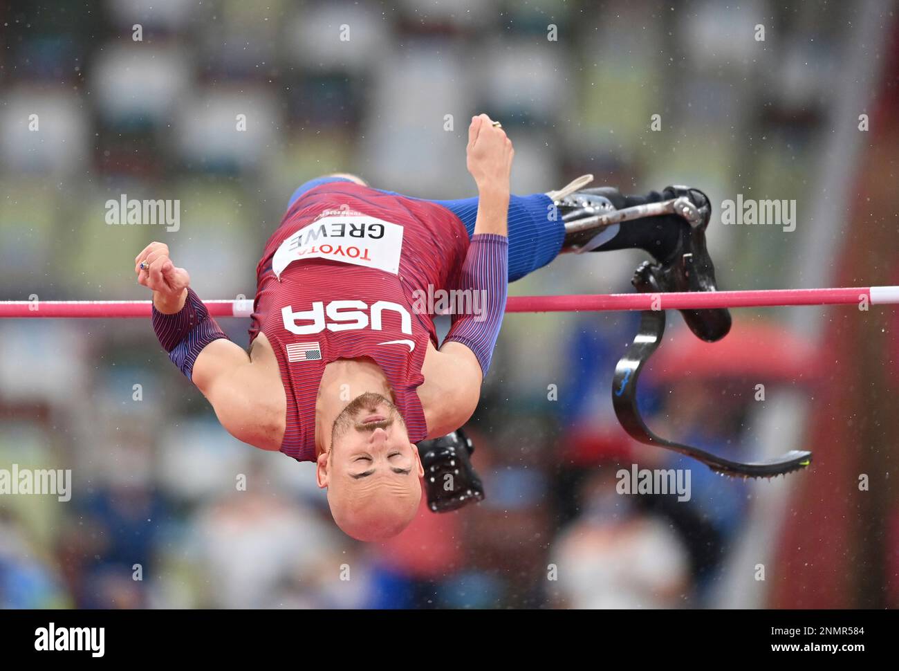 GREWE Sam of the U.S.A completes 1.88m during the Men's High Jump-T63 ...
