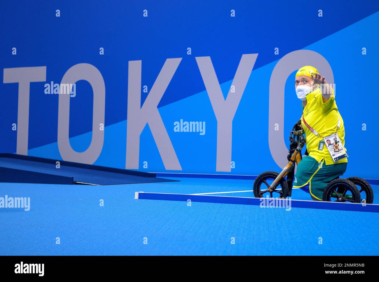 Australia's Grant Patterson arrives for the start of the Men's 50m ...