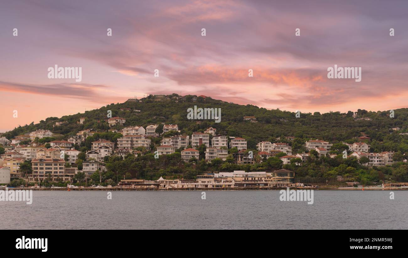 View of the mountains of Kinaliada island from Marmara Sea, with ...