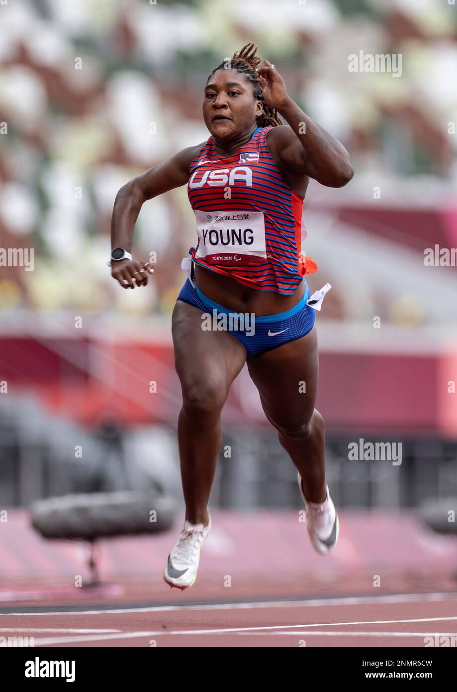 USA's Deja Young competes in the Women's 100m T47 Athletics Round 1 ...
