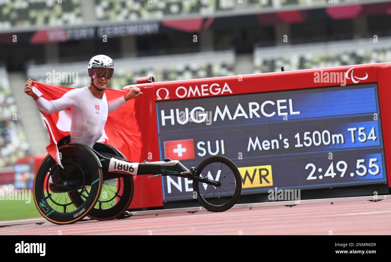 HUG Marcel of Switzerland celebrates after Athletics men's 1500m - T54 ...