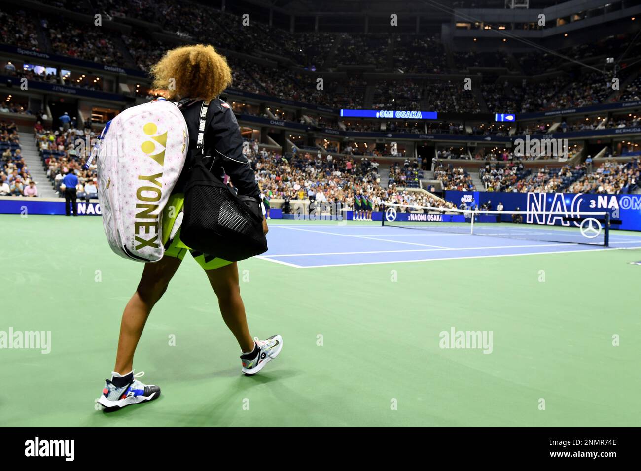 Naomi Osaka Walks Onto The Court Before A Women S Singles Match Against