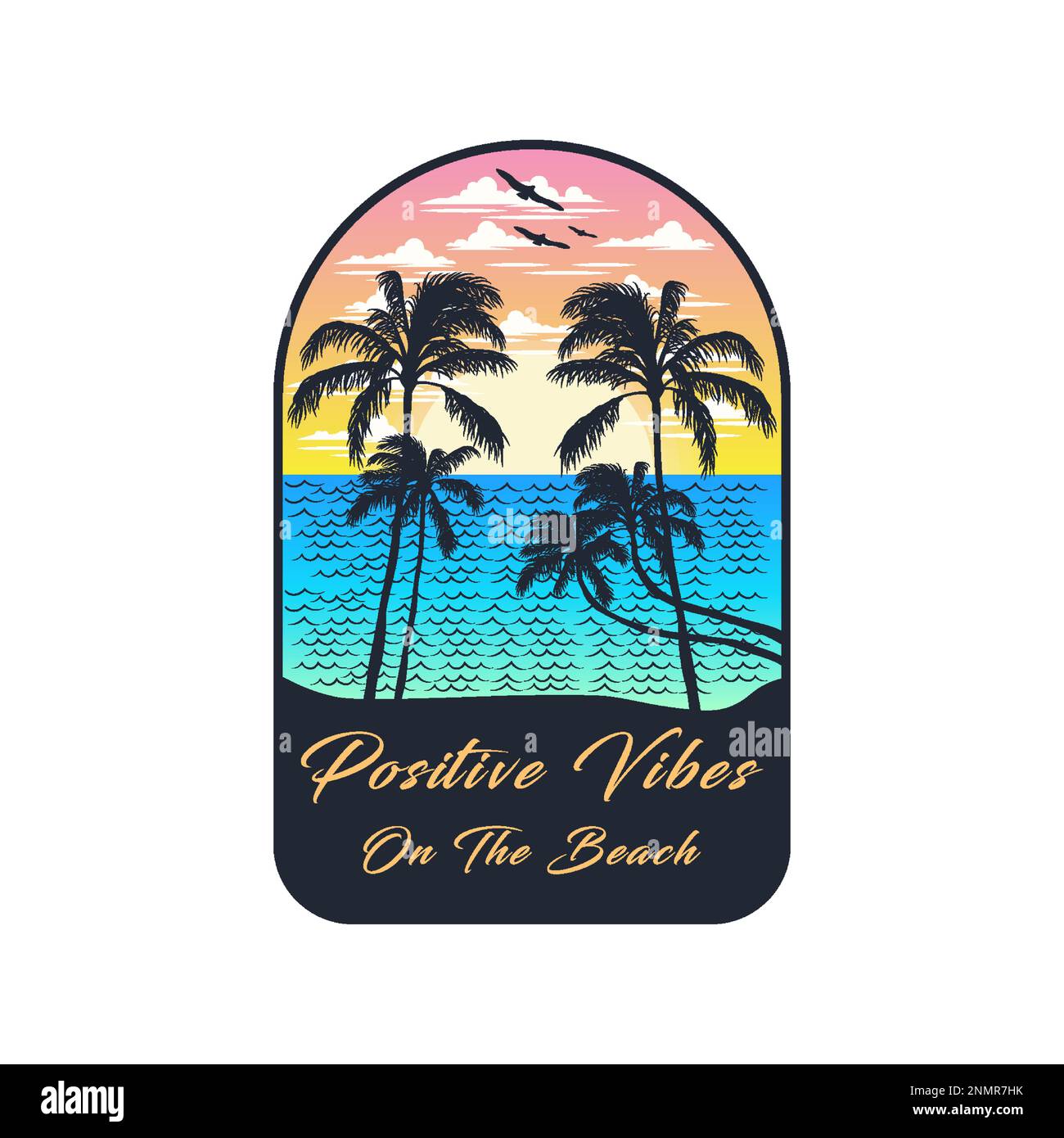 Summer time on the beach artwork design. Editable, resizable, EPS 10 ...