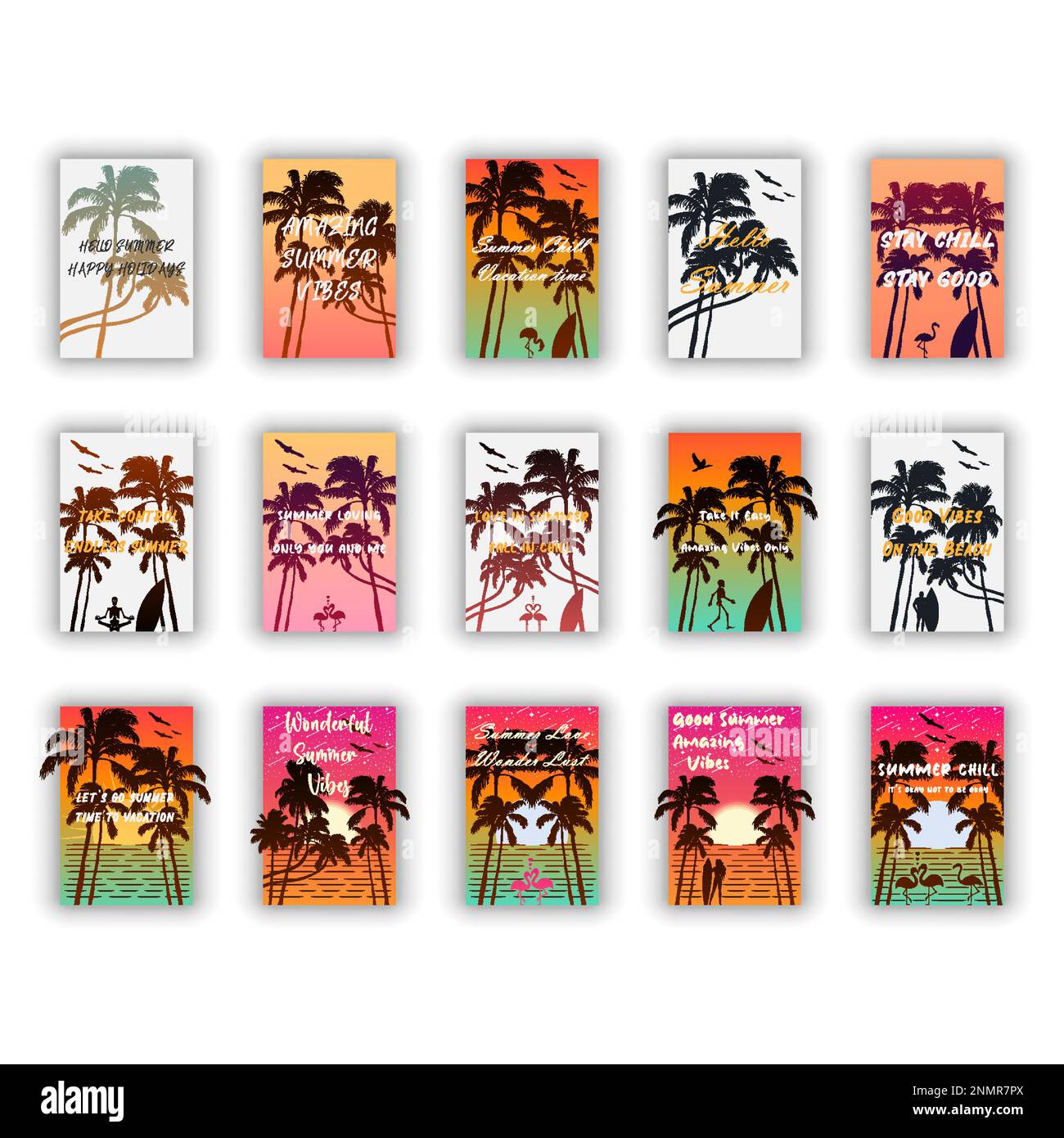 Ocean and beach panoramic landscape collection. Editable, resizable ...