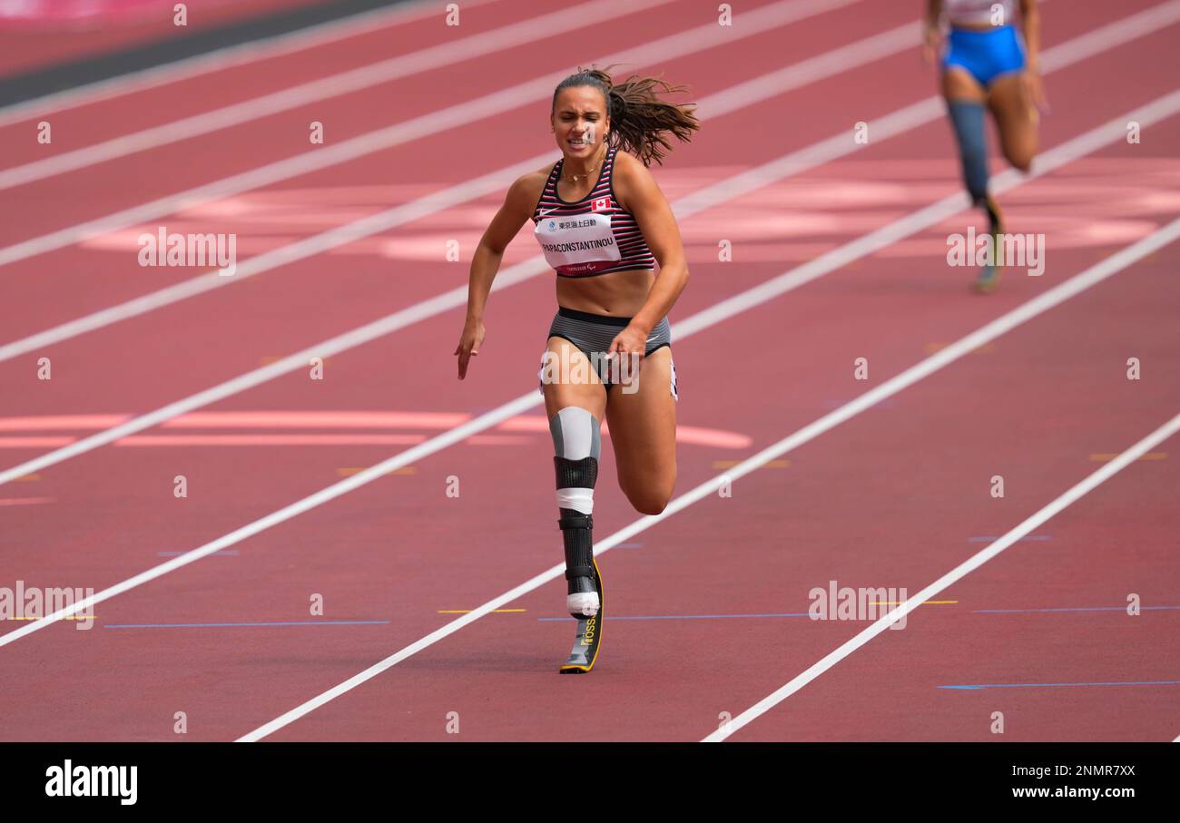 Marissa Papaconstantinou from Canada at 200m during athletics at the ...