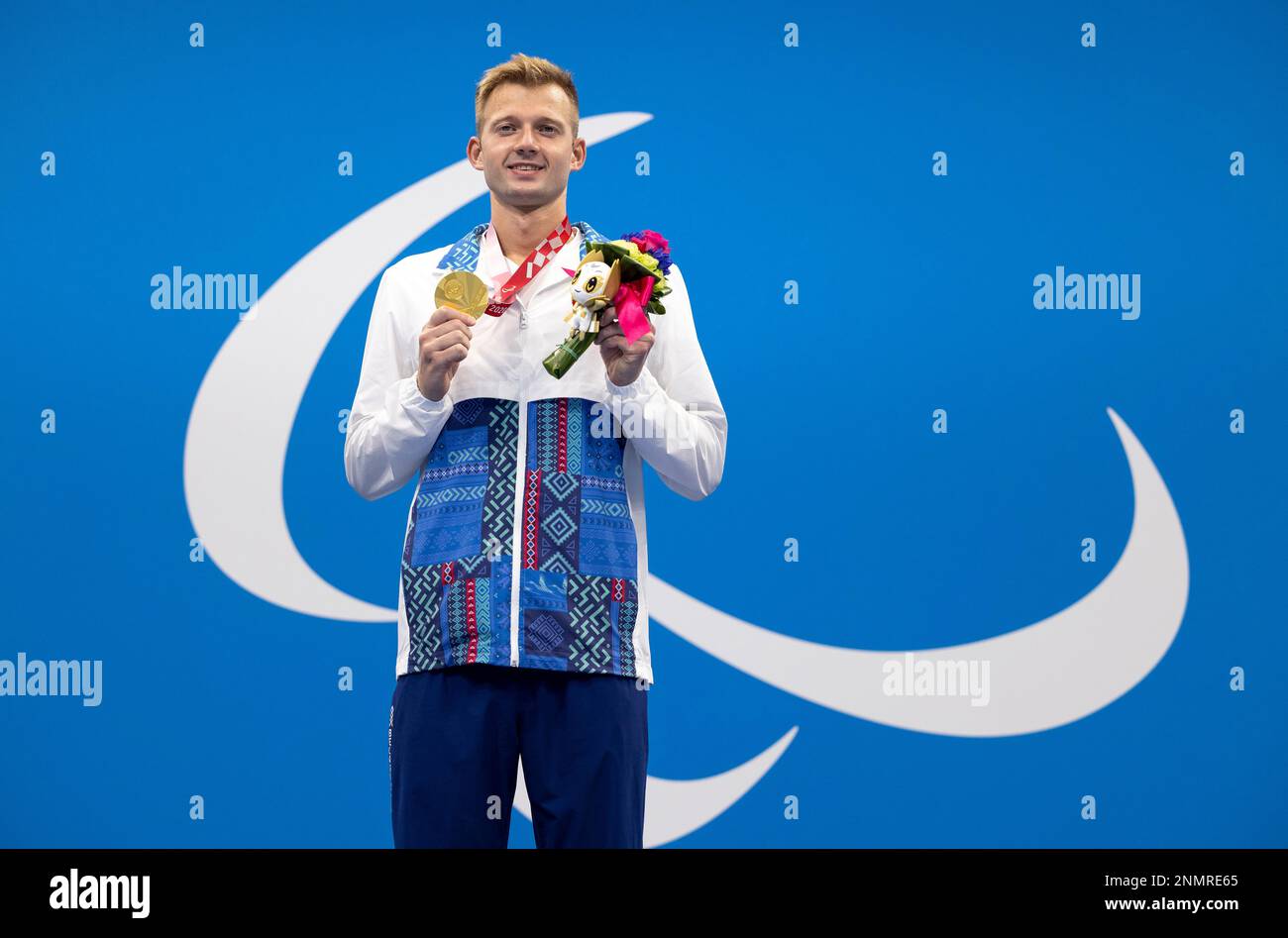 Gold medalist Ihar Boki of Belarus poses for a photo at the medal ...