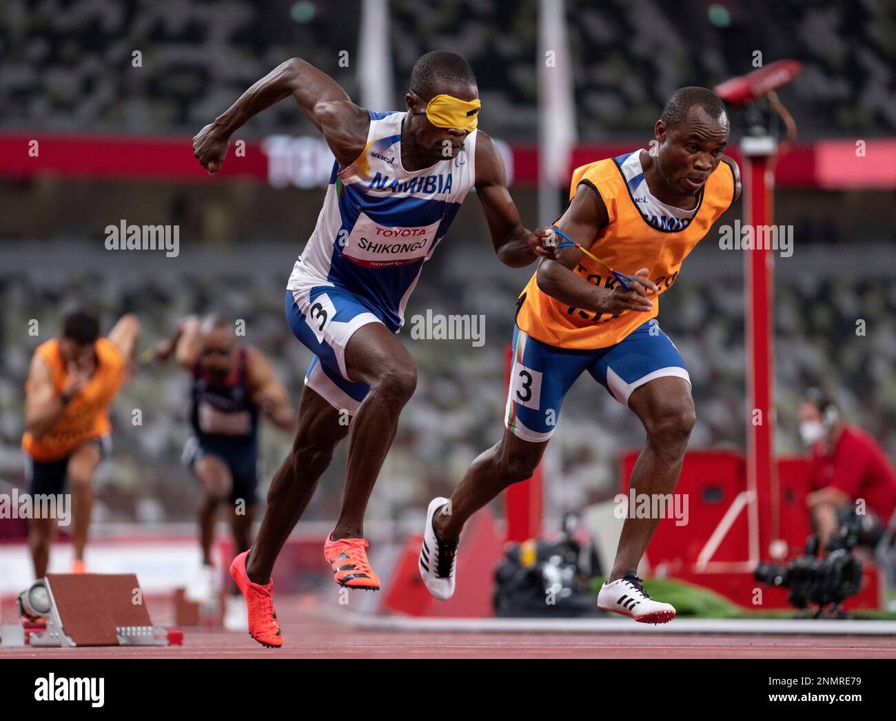 Ananias Shikongo of Namibia and his guide Sem Shimanda of Namibia ...