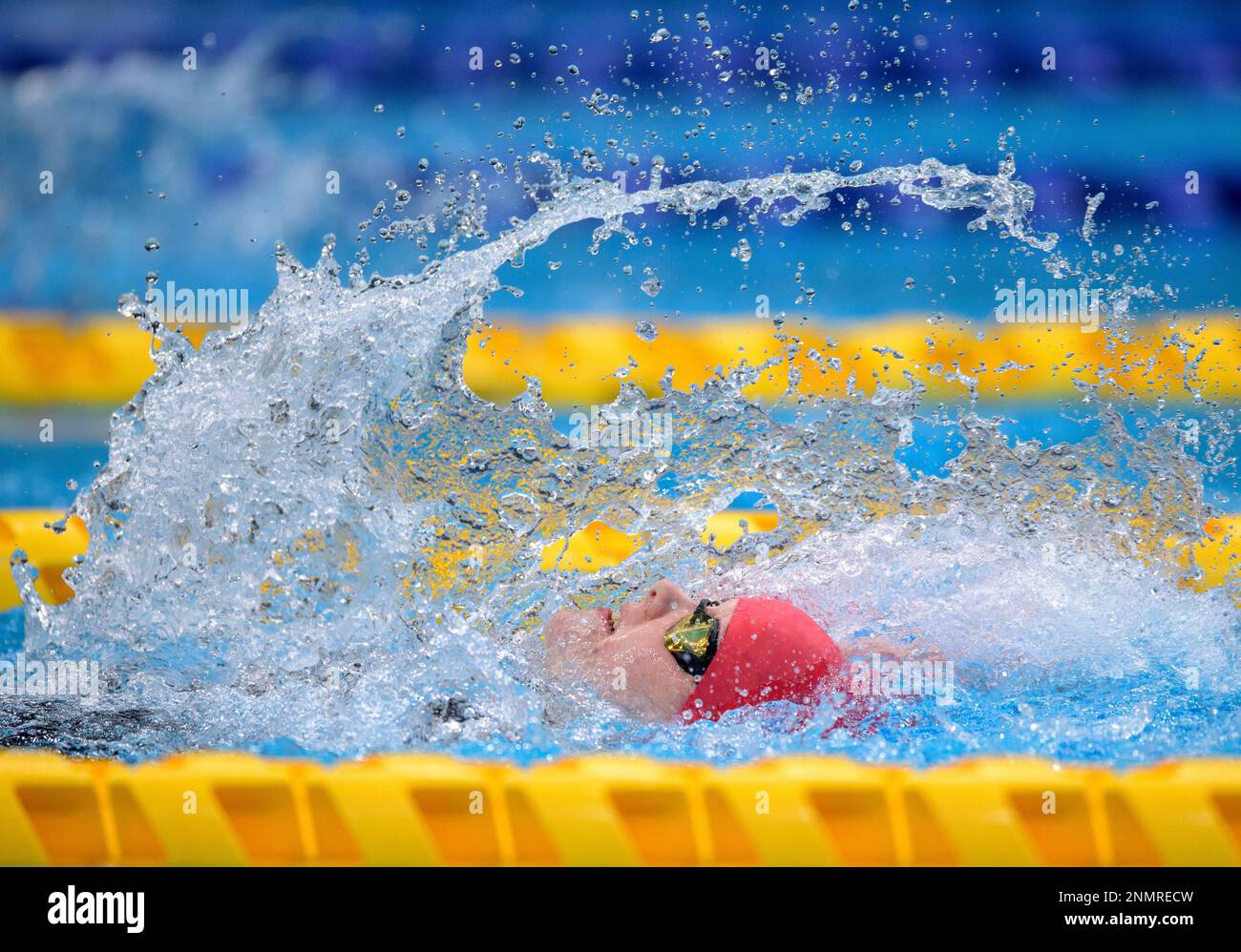 Ellie Challis of Britain competes in the women's swimming 50-meter ...
