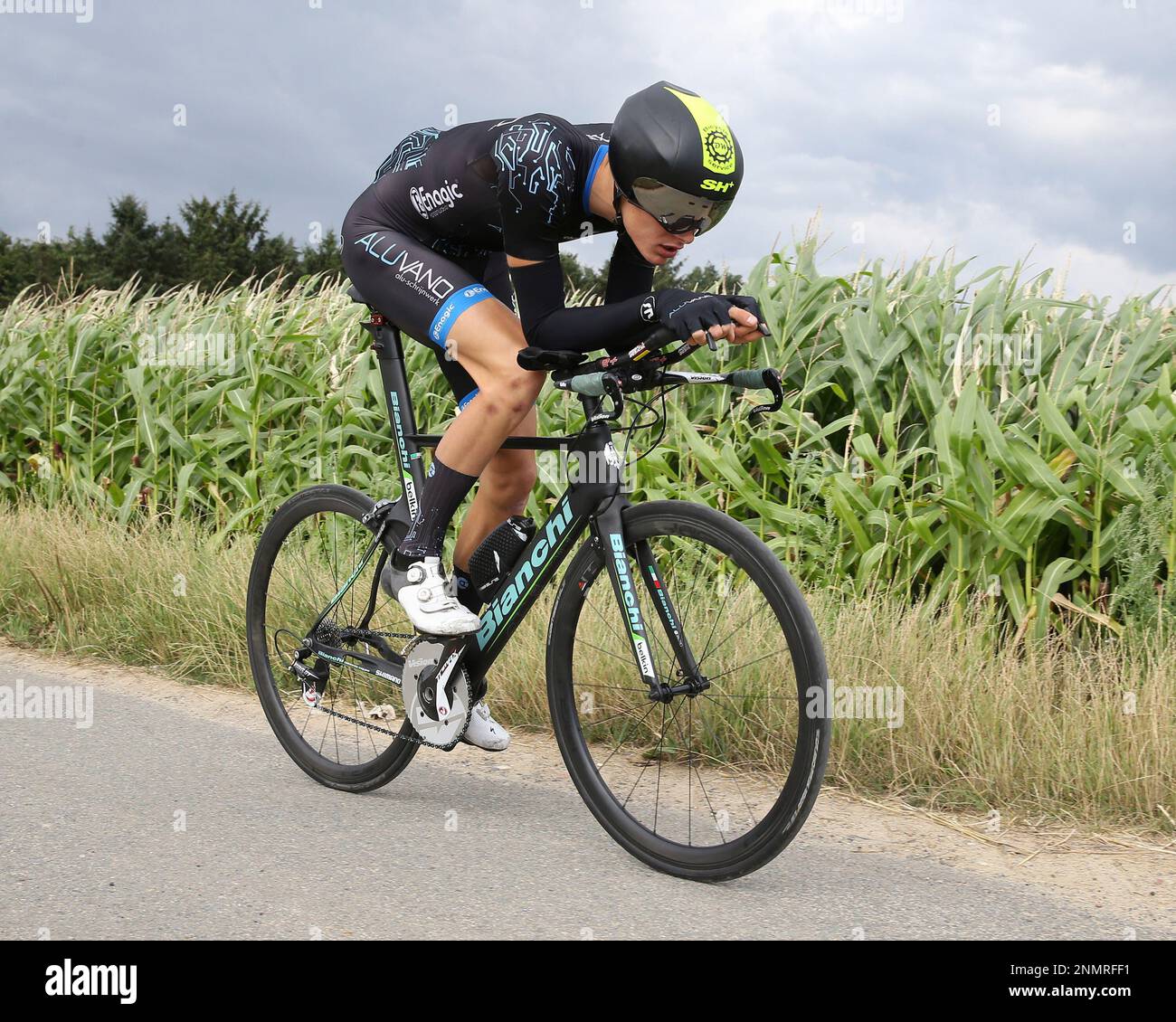 Robbe Van Praet, of Belgium, training for Belgium Cycling, on July 31 ...