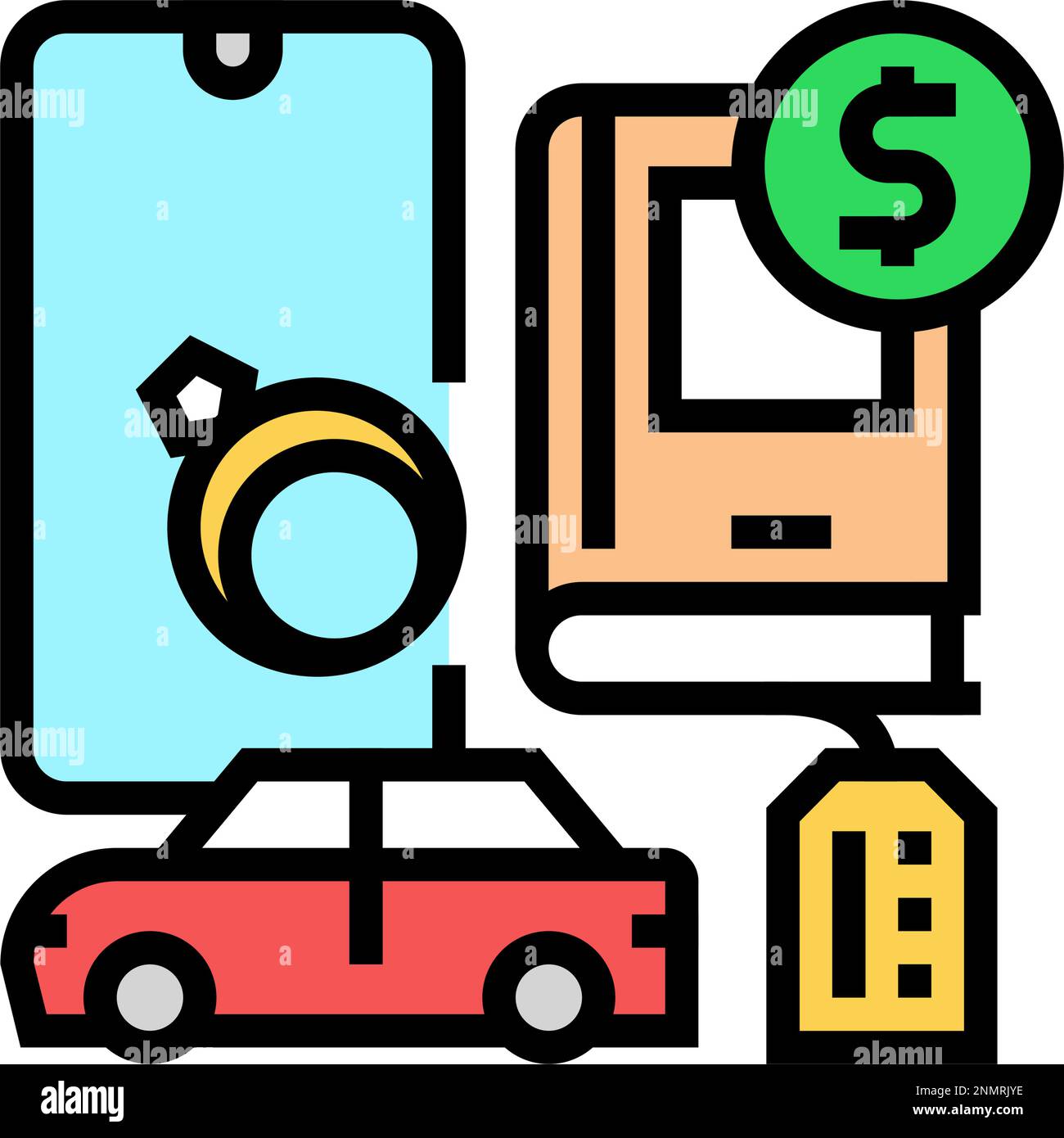 movable assets color icon vector illustration Stock Vector Image & Art ...