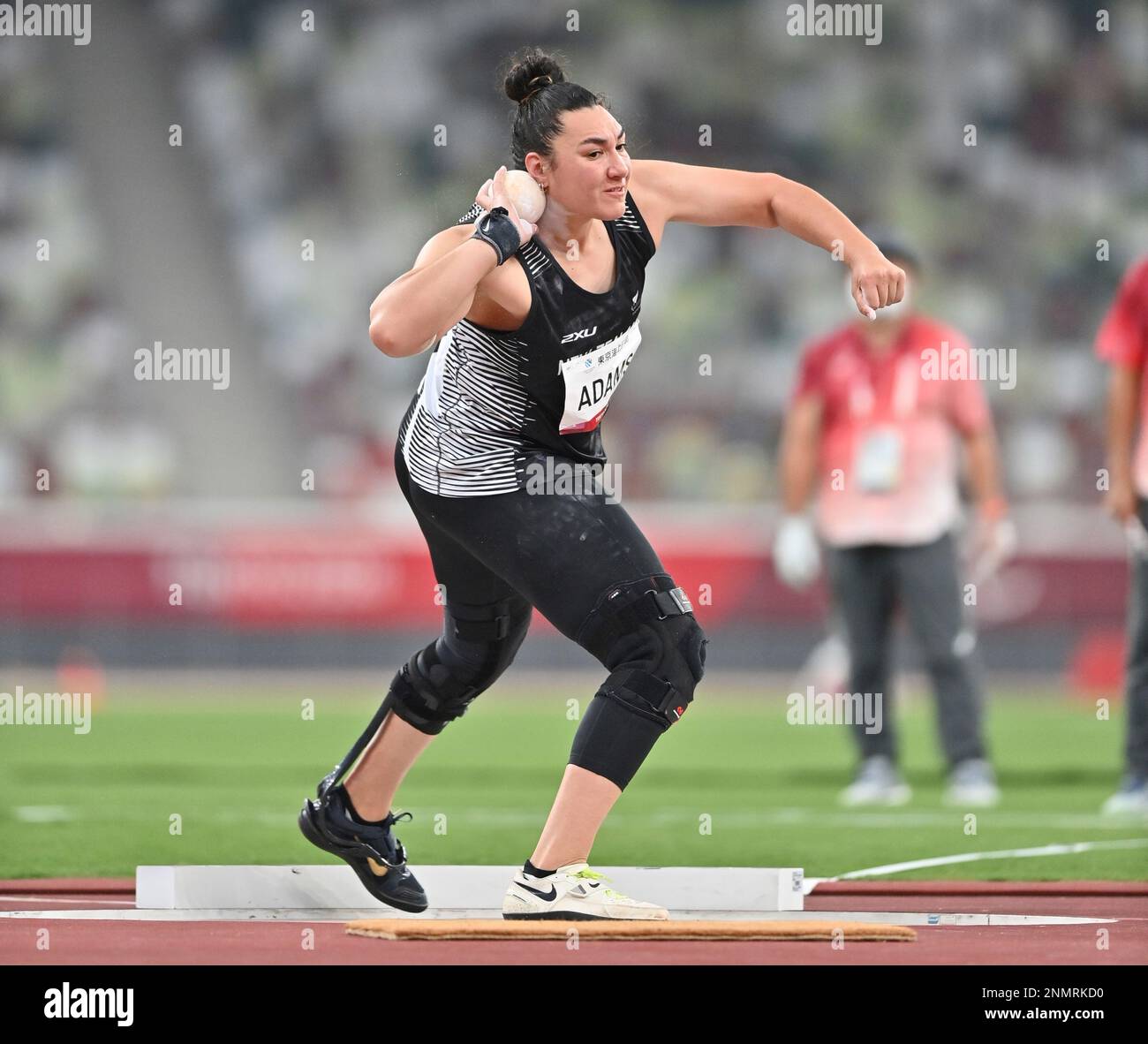 New Zealand's ADAMS Lisa performs during the Women's Shot Put - F37 at ...