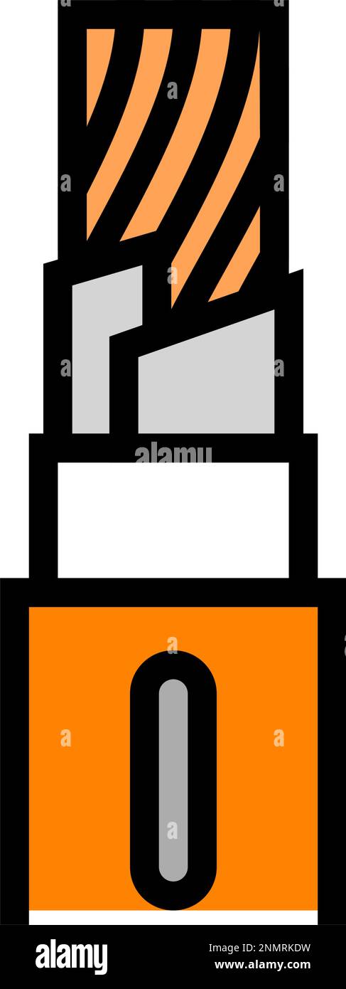 fire resistant cable wire color icon vector illustration Stock Vector ...