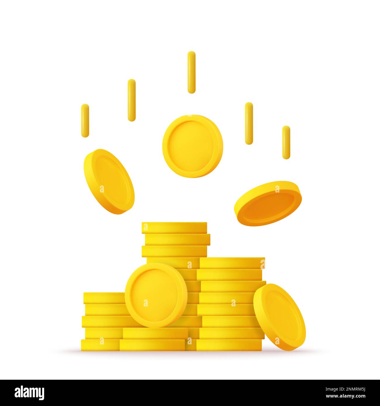 Stacked coins white background Stock Vector Images - Alamy