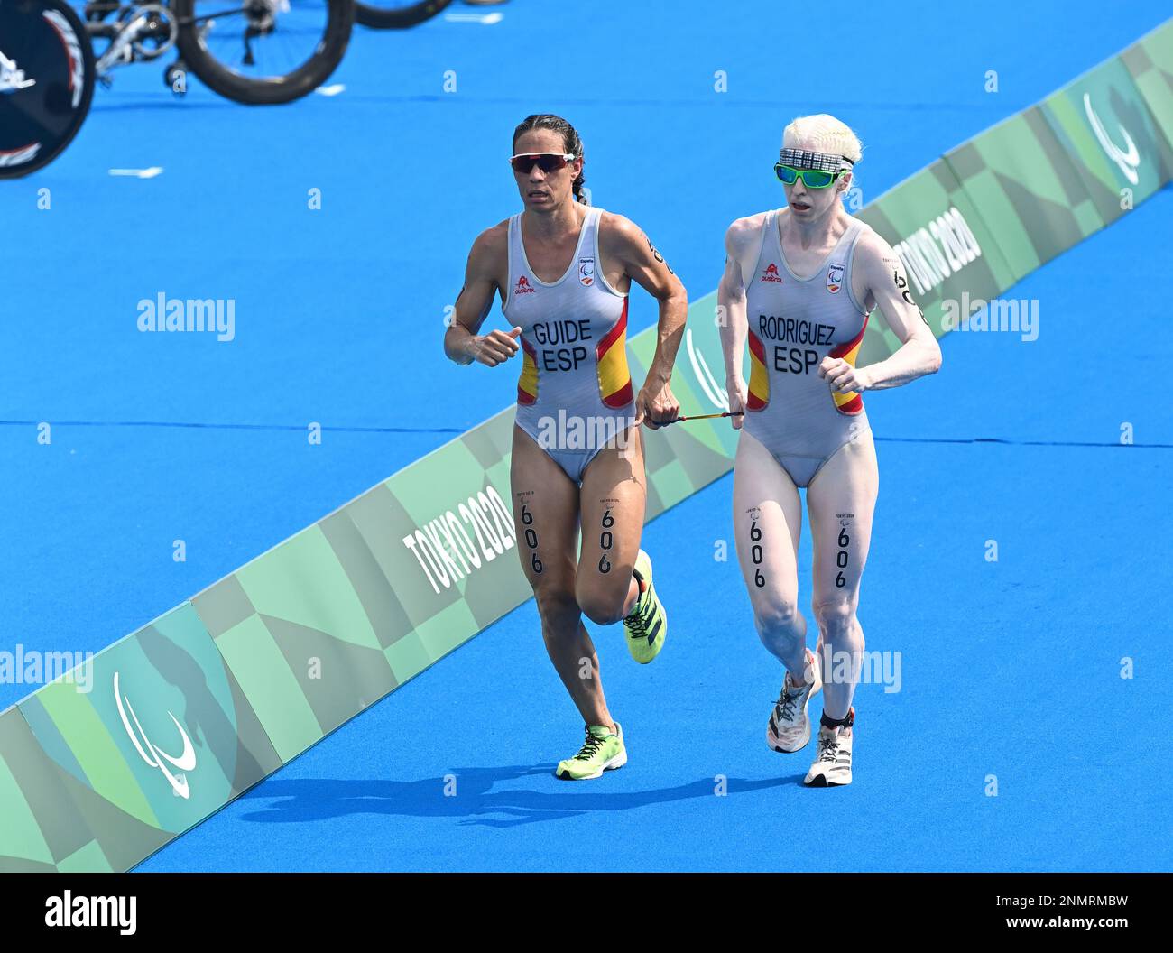 Spain's RODRIGUEZ Susana and her guide LOEHR Sara compete during the ...