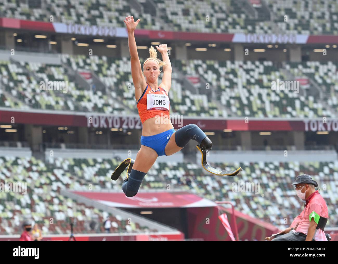 JONG Fleur of the Netherlansds performs during the Women's Long Jump ...