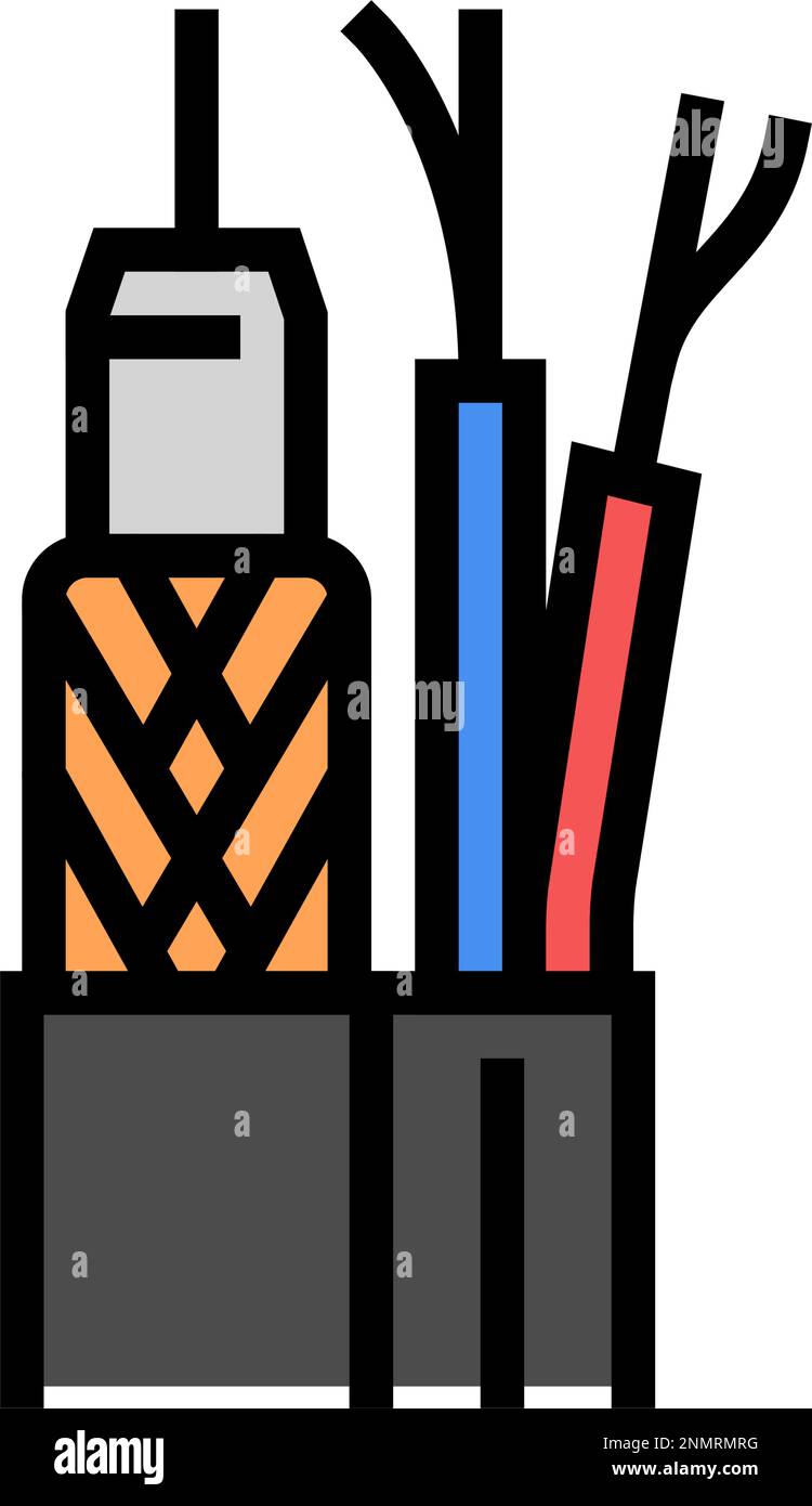 cctv cable wire color icon vector illustration Stock Vector Image & Art ...