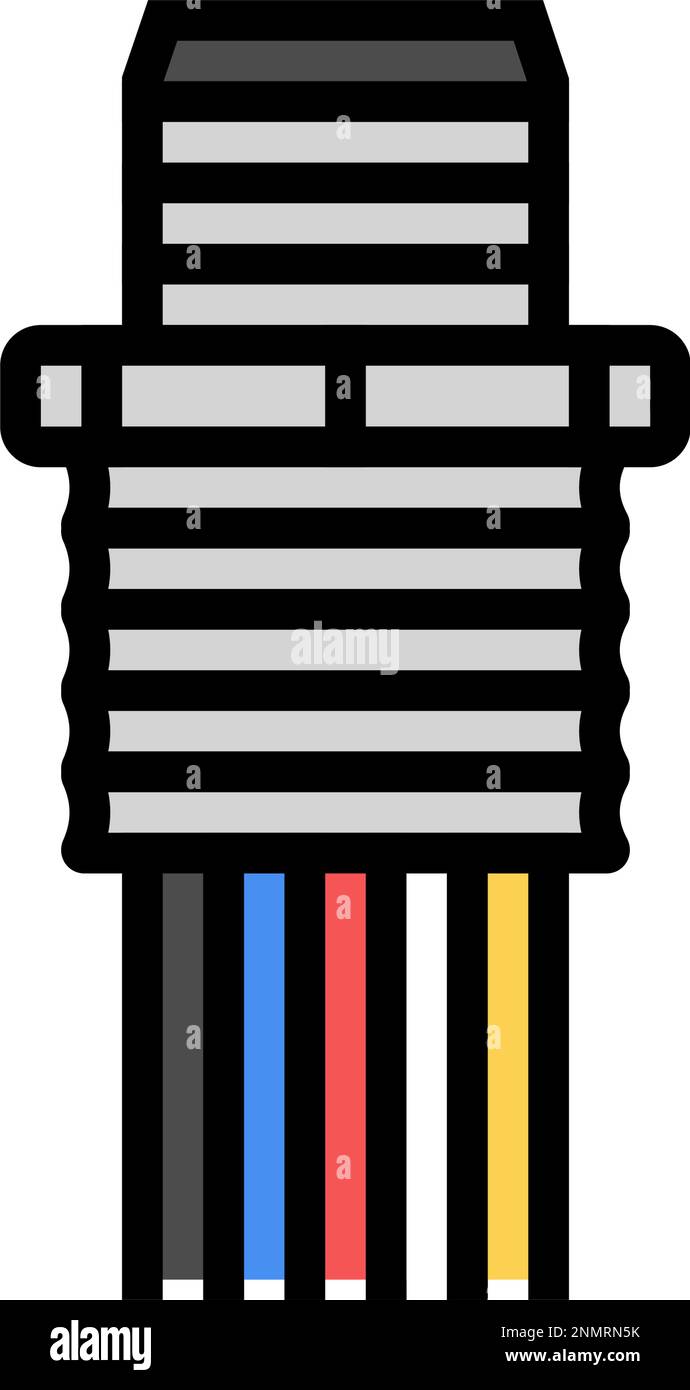 panel feed wire cable color icon vector illustration Stock Vector Image ...