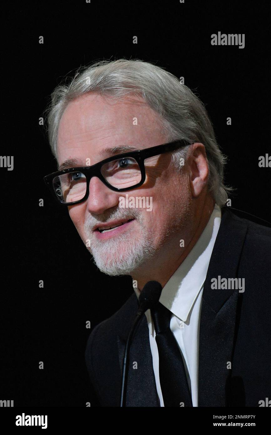 David Fincher receives the Honorary Cesar Award during the 48th Cesar ...