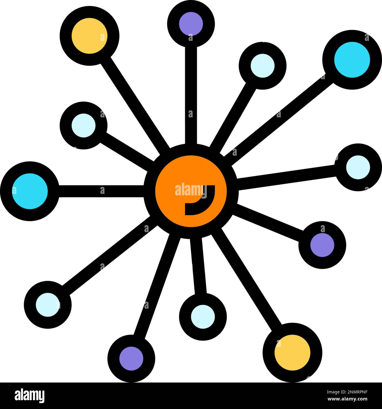 network molecular structure color icon vector illustration Stock Vector ...
