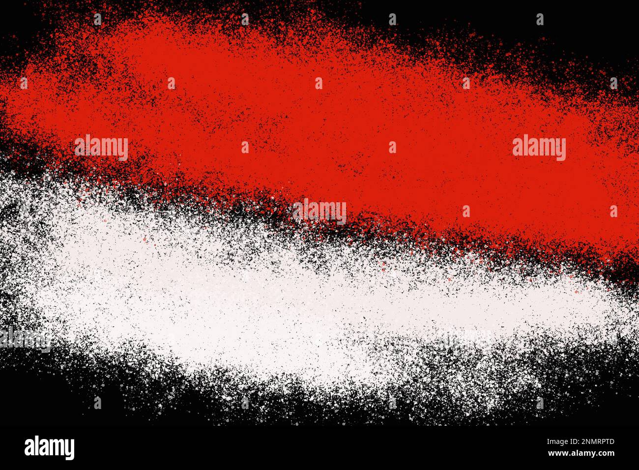 The national flag of Indonesia abstract brush image on a black ...