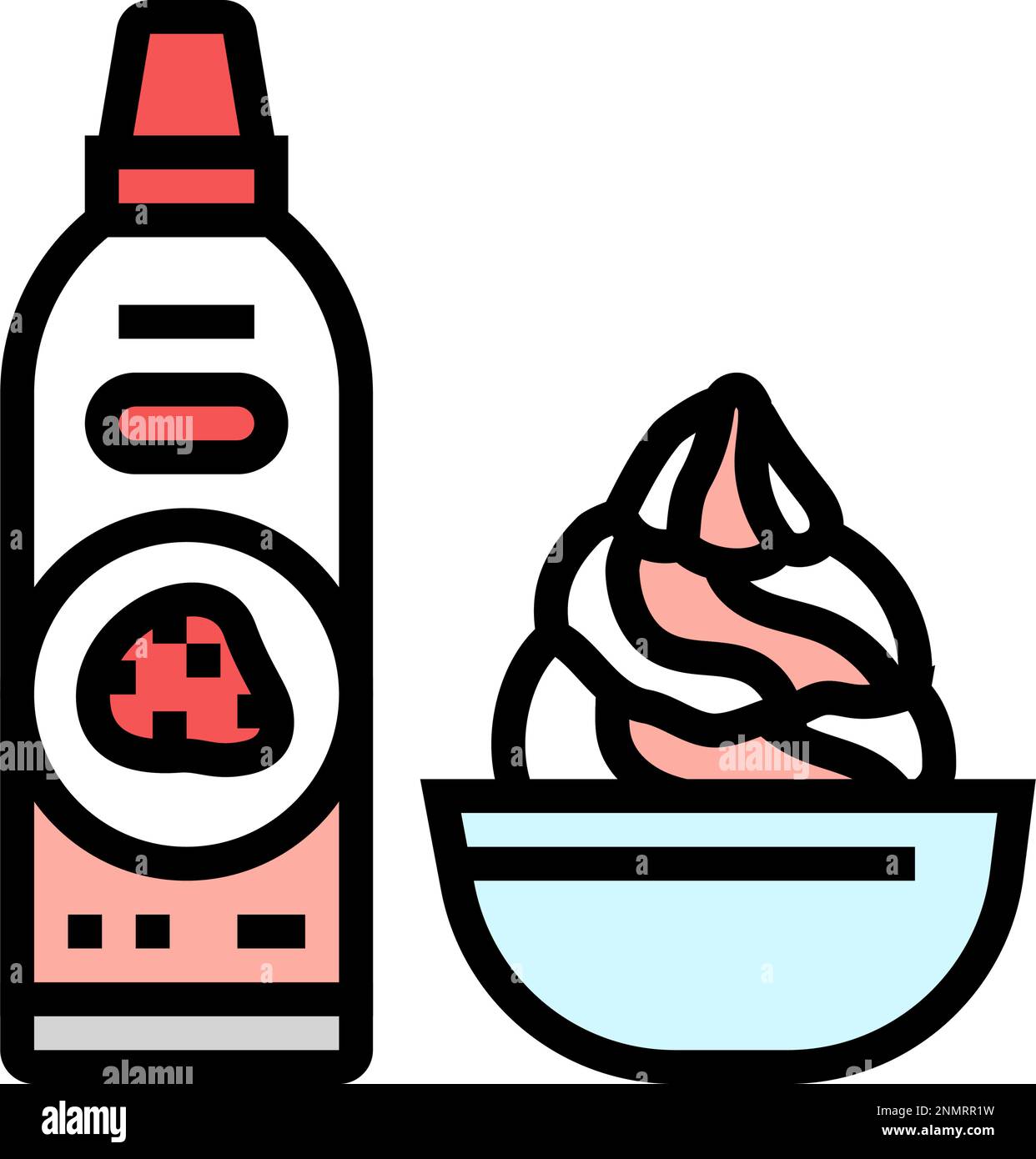 whipped cream milk product color icon vector illustration Stock Vector ...