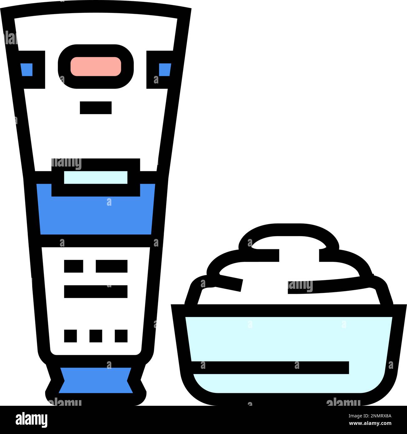 sour cream milk product color icon vector illustration Stock Vector ...