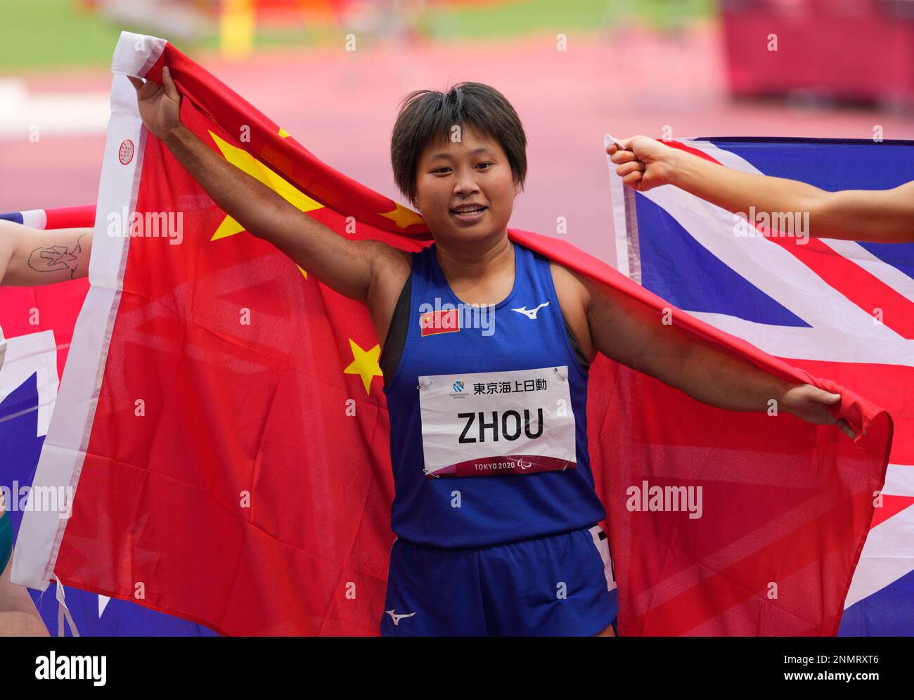 August 27, 2021: Xia Zhou from China winning gold at 100m and beating ...