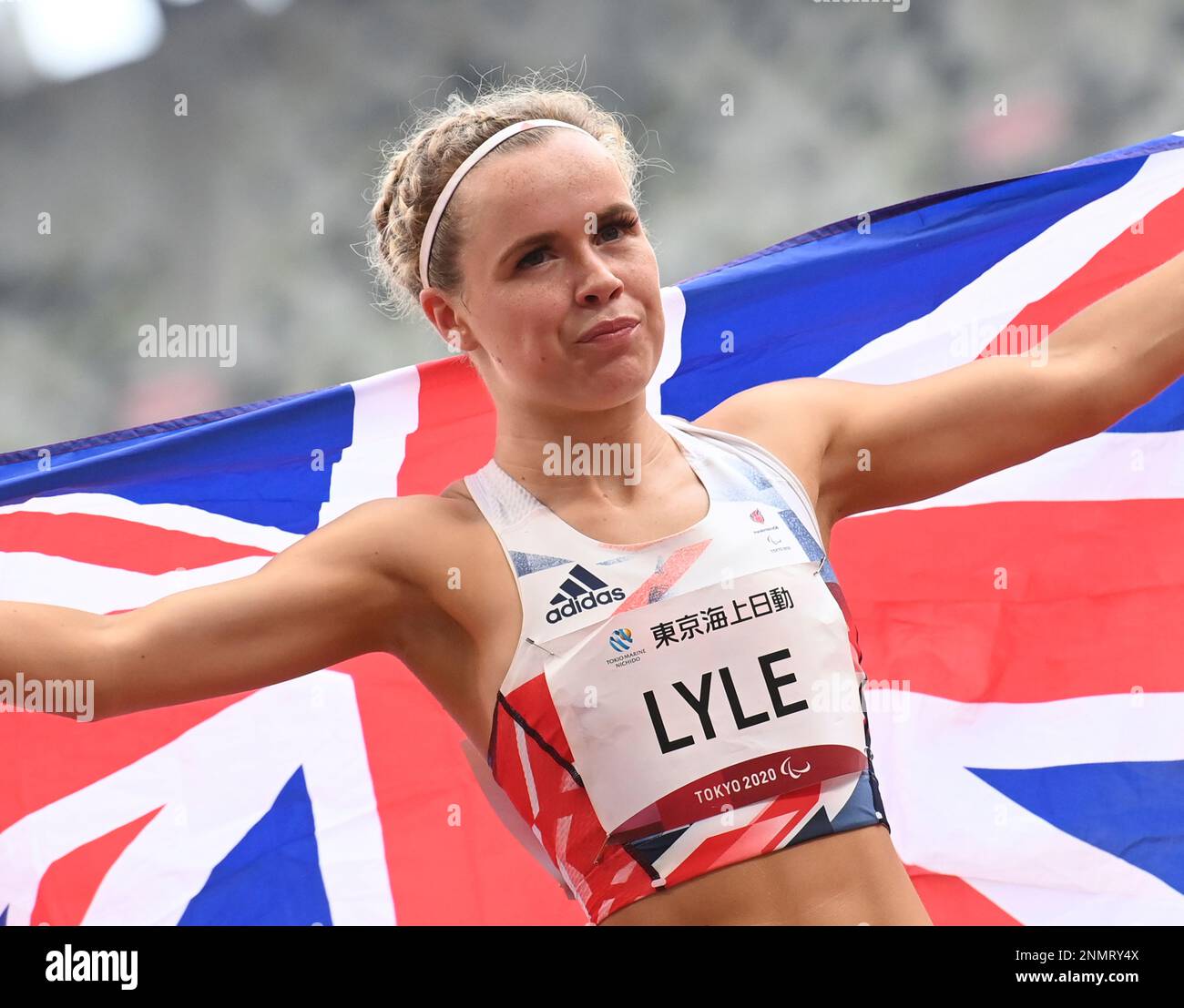 LYLE Maria of Great Britain reacts after Athletics women's 100m – T35 ...
