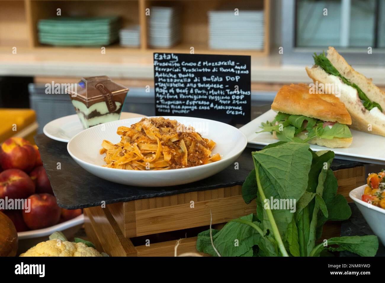 A detailed view of food served by Eataly during the Food Tasting ...