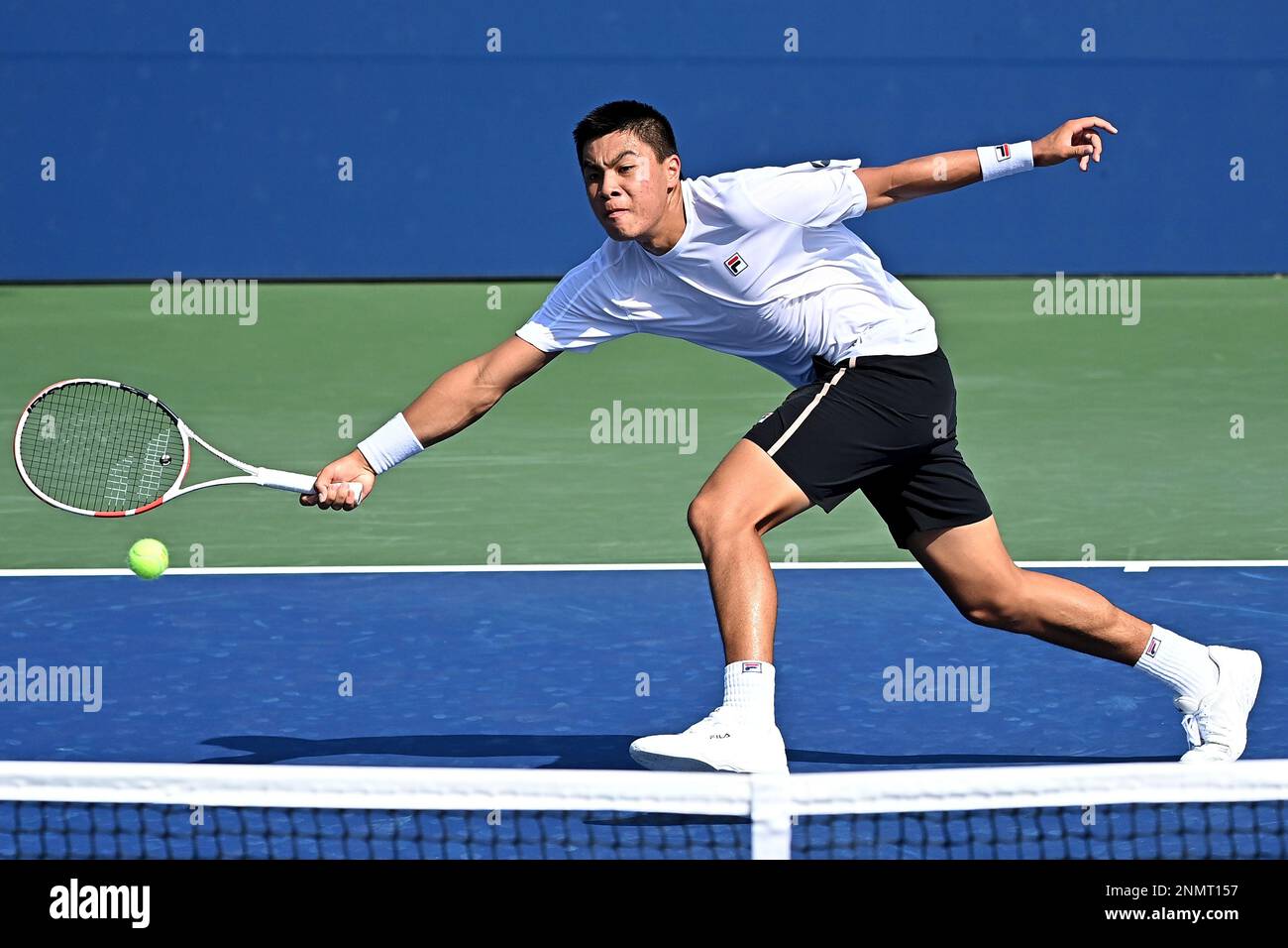 Brandon Nakashima in action during practice at the 2021 US Open ...