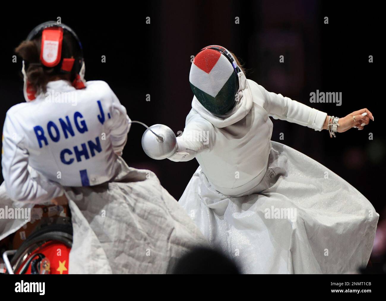 Hungary's VERES Amarilla(R) and China's RONG Jing compete during the ...