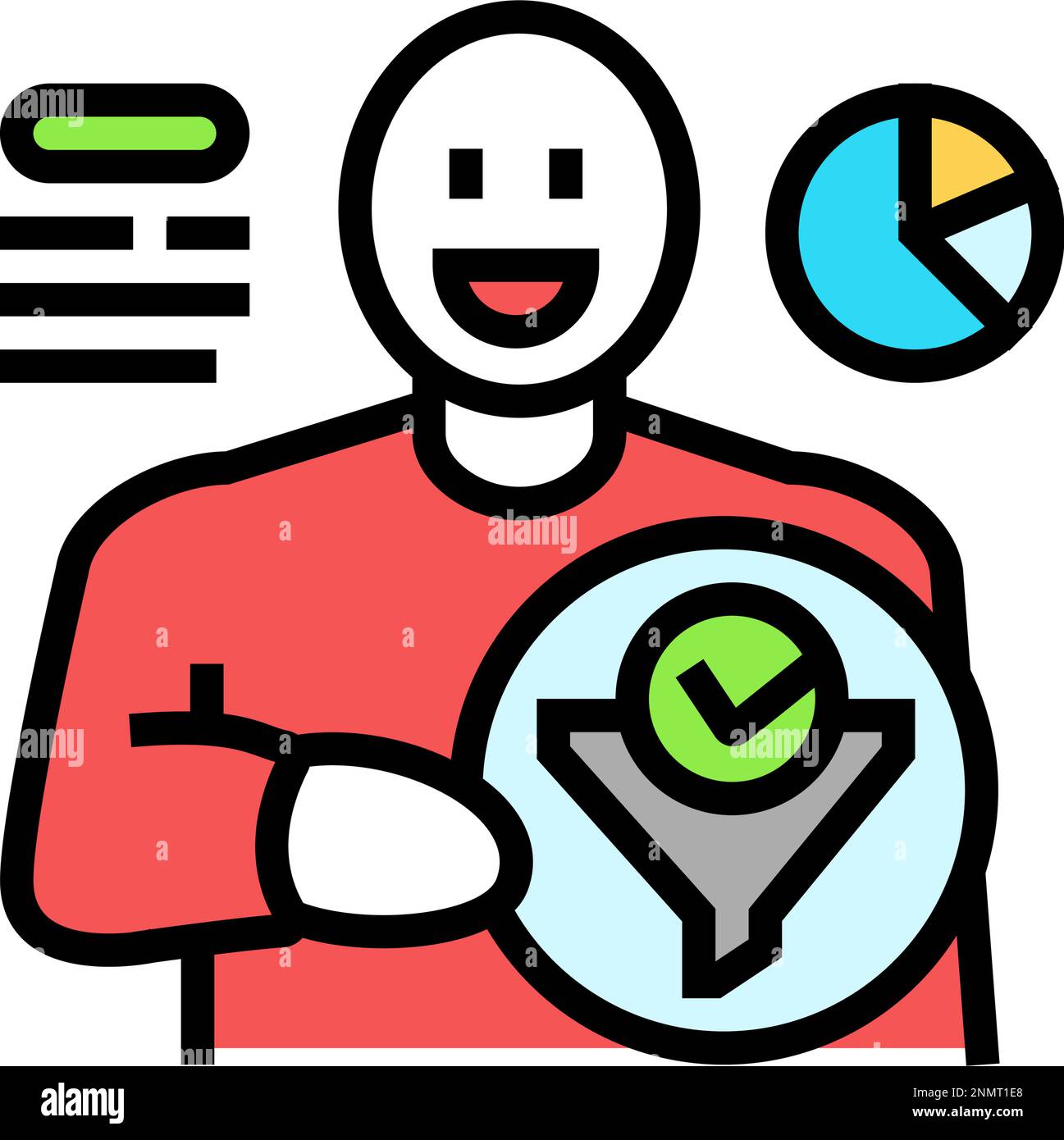 marketing qualified lead color icon vector illustration Stock Vector ...